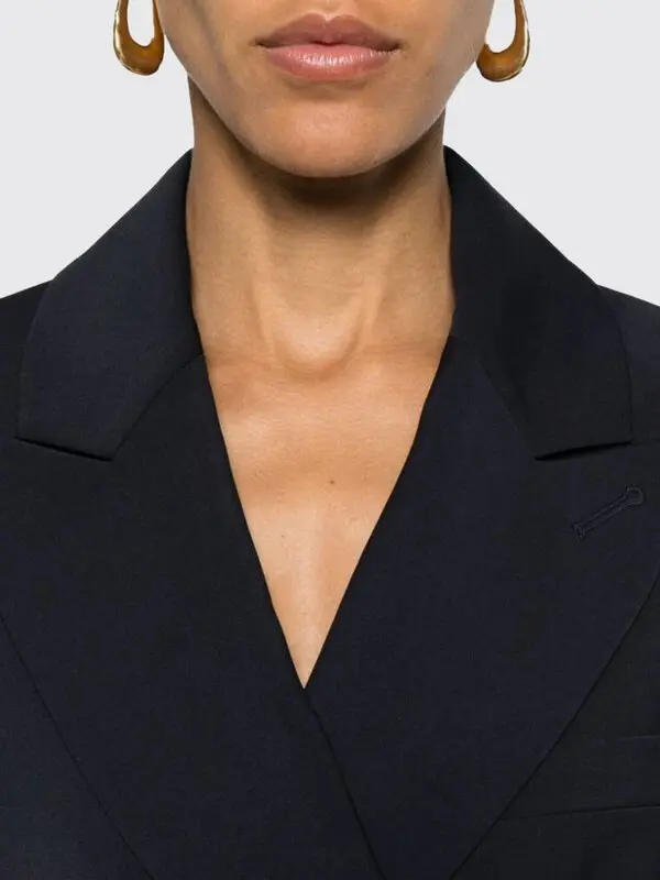 Tibi Double-breasted Wool-blend Blazer With Dropped Shoulders