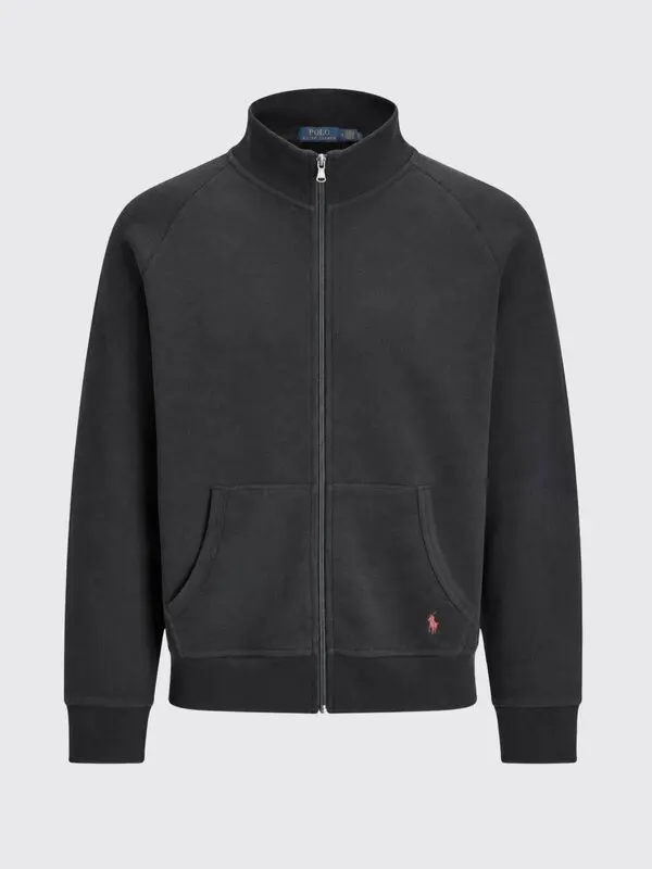 Polo Ralph Lauren Relaxed Fit Cotton-blend Zip Sweatshirt With Pony Logo - Black