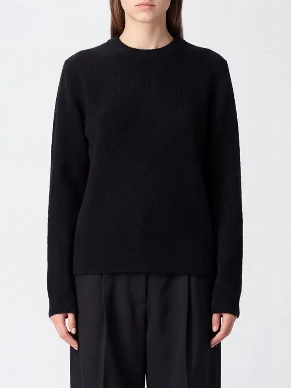 TOTEME Silk, Alpaca And Cashmere Blend Crewneck Jumper With Dropped Shoulders - Black