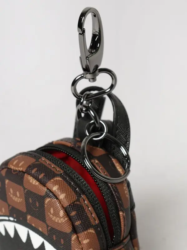 SPRAYGROUND Chequered Coated Cotton Keychain With Embroidered Logo And Snap Hook