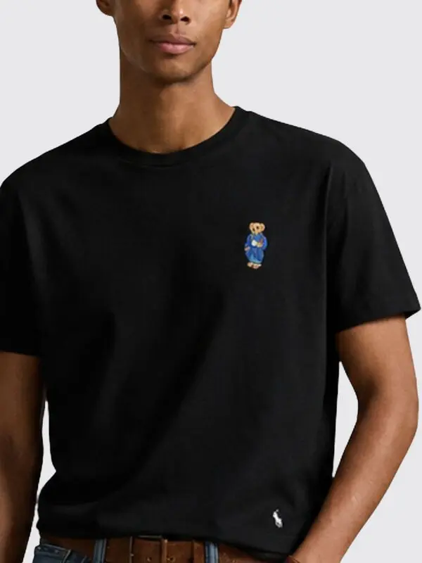 Polo Ralph Lauren Cotton T-shirt With Teddy Bear Print - Black