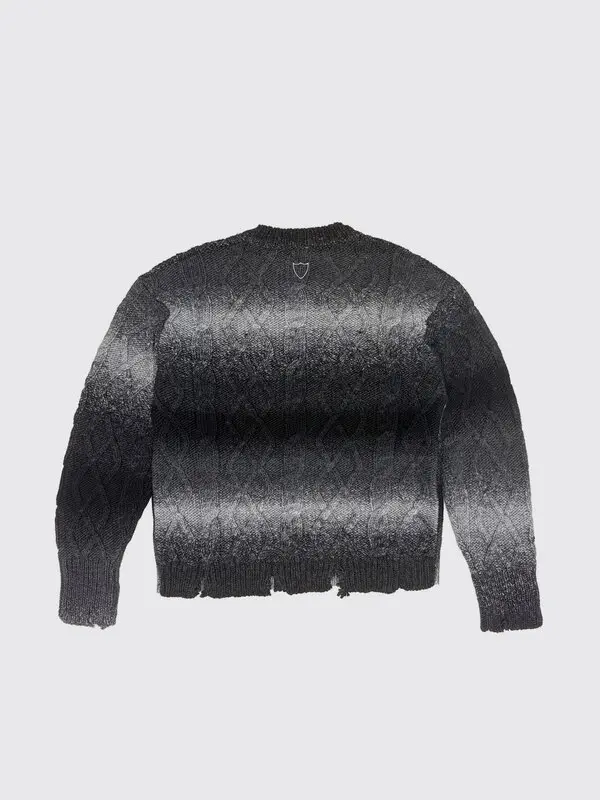HTC LOS ANGELES Abstract Pattern Wool Blend Crewneck Jumper With Logo - Grey