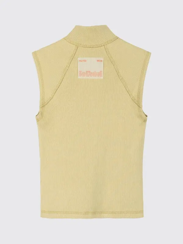 ALYSI X Wokstore Slim Fit Ribbed Cotton Top With High Neck And Zip