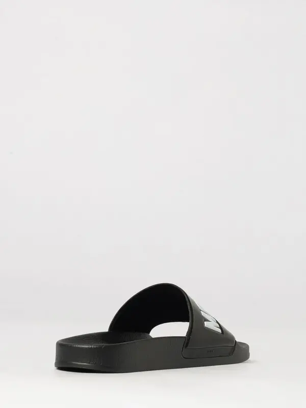 Moschino Pvc Pool Slides With Printed Logo And Open Toe