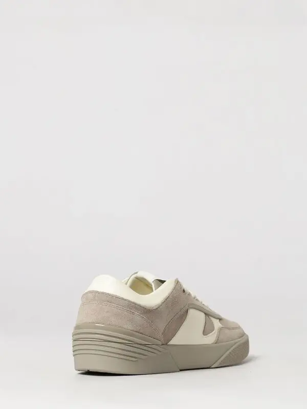 EA7 Low Top Suede Leather Trainers With Padded Ankle And Printed Logo