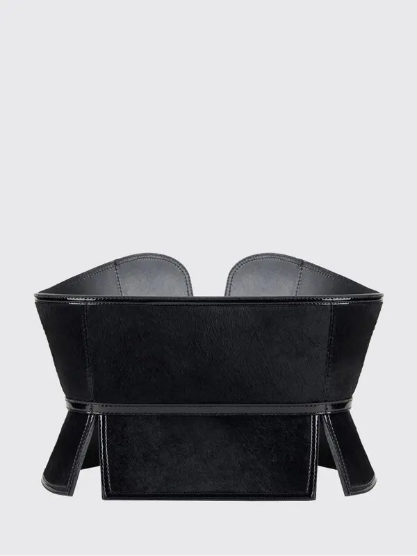 Elisabetta Franchi Adjustable Leather And Pony Hair Corset Belt