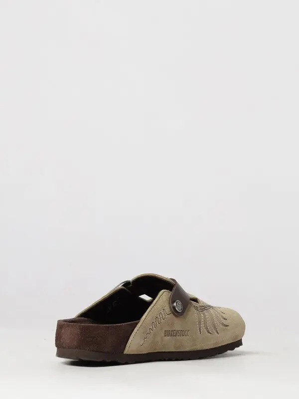 BIRKENSTOCK BY ETRO Birkenstock X Etro 1774 Boston Suede Mules With Ethnic Embroidery