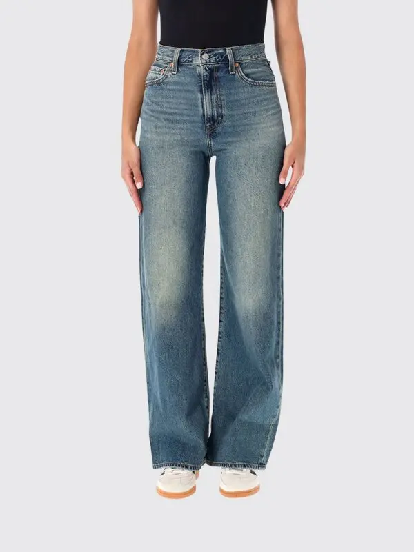 LEVI'S High-waisted Five-pocket Straight Leg Jeans In Cotton Denim - Blue