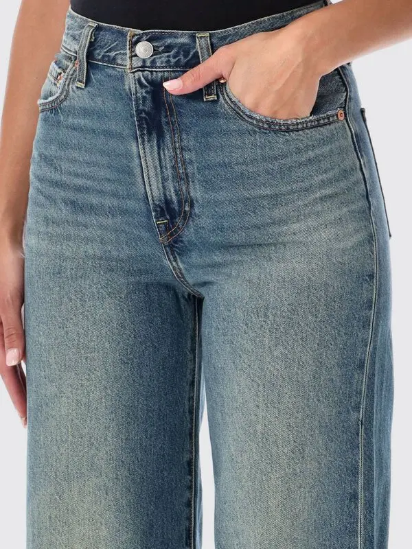 LEVI'S High-waisted Five-pocket Straight Leg Jeans In Cotton Denim