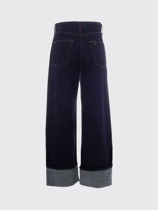 Liu Jo High-waisted Flared Jeans In Cotton Denim With Turn-up Cuffs