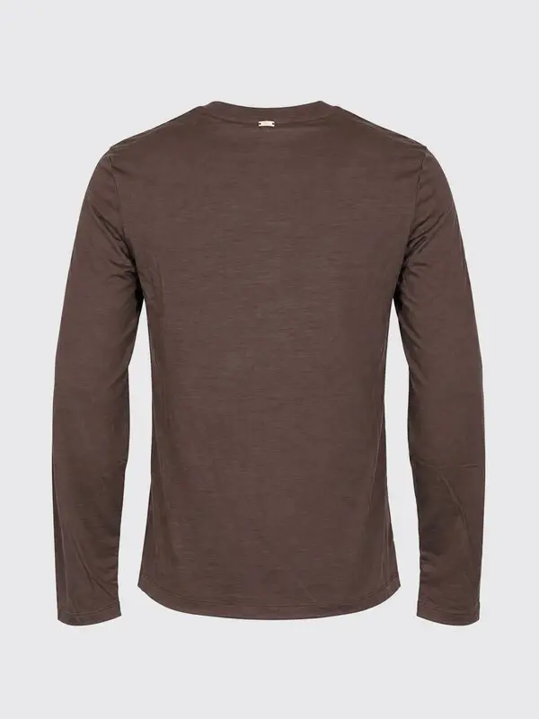 Herno Long-sleeved T-shirt In Pure Wool With Crew Neck - Dark