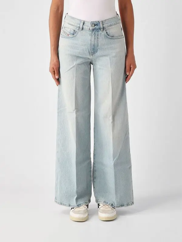 DIESEL® D-akemi High-waisted Wide-leg Jeans In Stretch Cotton - Denim