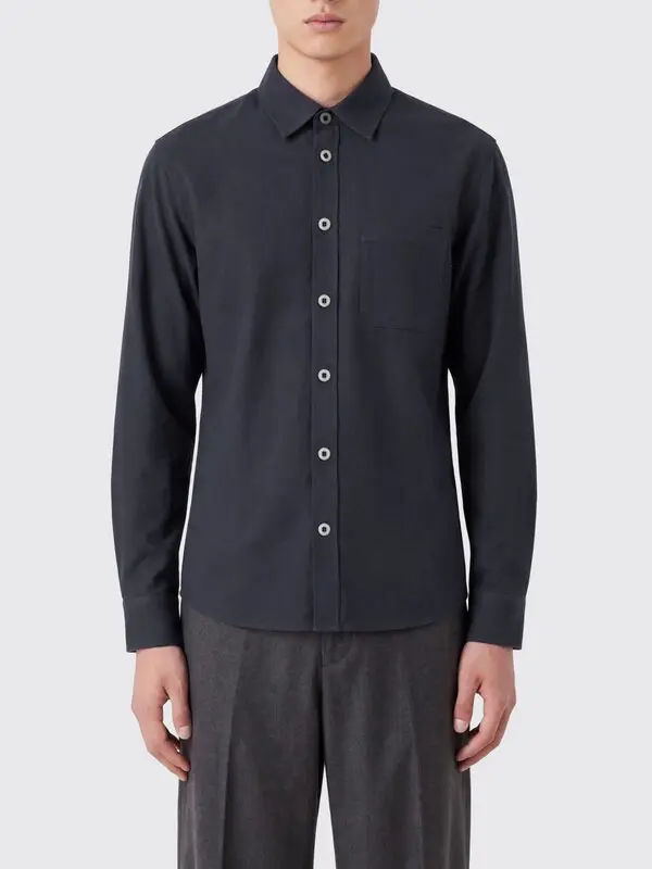 Emporio Armani Slim Fit Cotton Shirt With French Collar - Navy