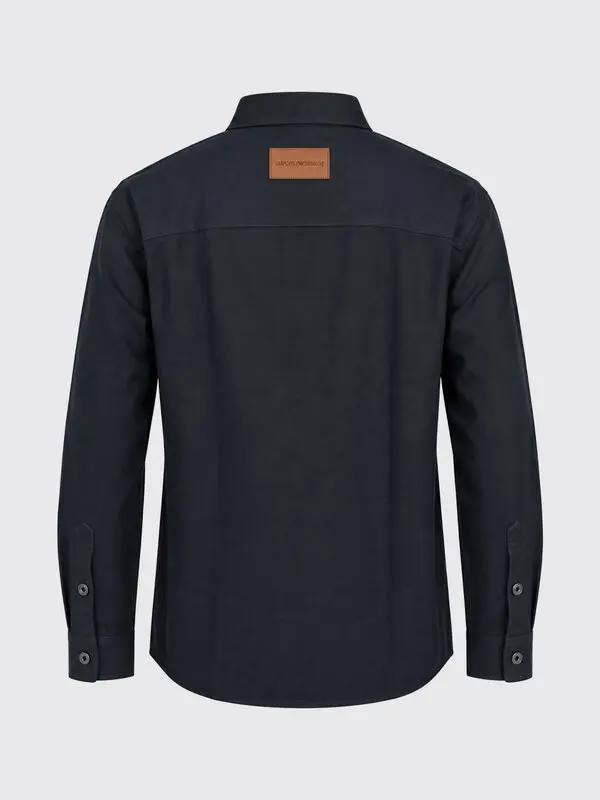 Emporio Armani Slim Fit Cotton Shirt With French Collar - Navy