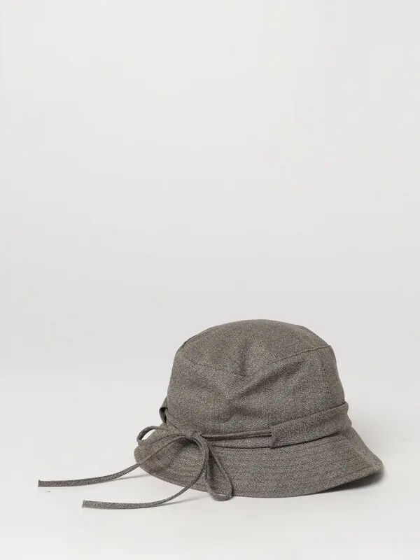 Jacquemus Virgin Wool Bucket Hat With Logo And Drawstring