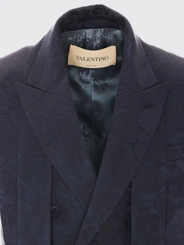 Valentino Garavani Silk And Wool Jacquard Robe Blazer With Belt