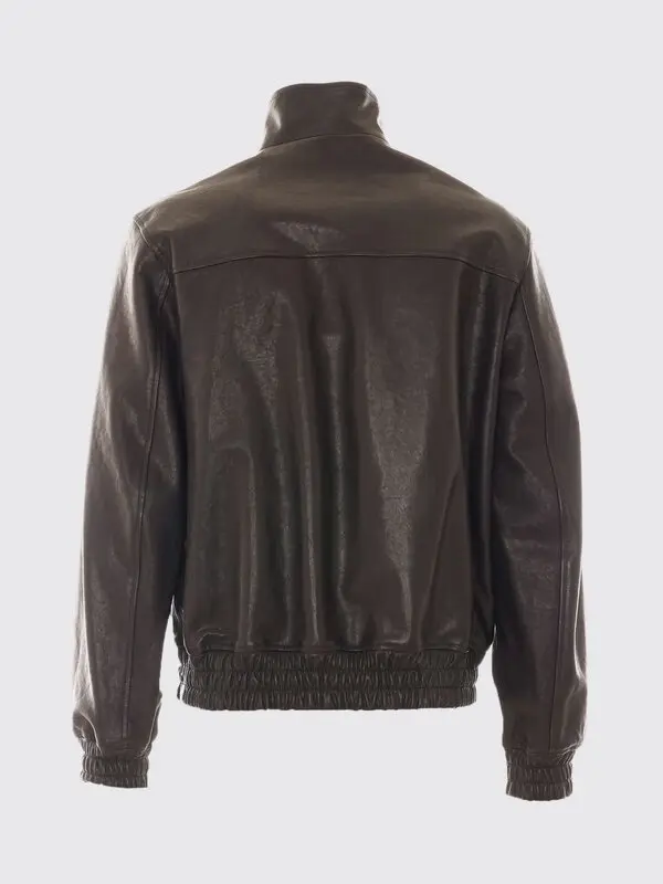 Valentino Garavani Lambskin Leather Bomber Jacket With High Collar