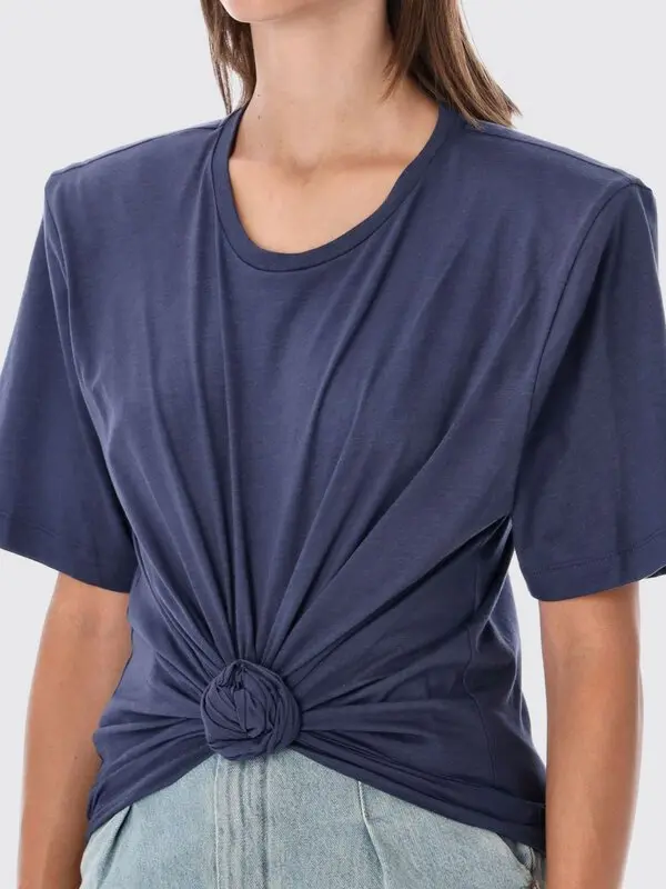Magda Butrym Cropped Cotton T-shirt With Padded Shoulders