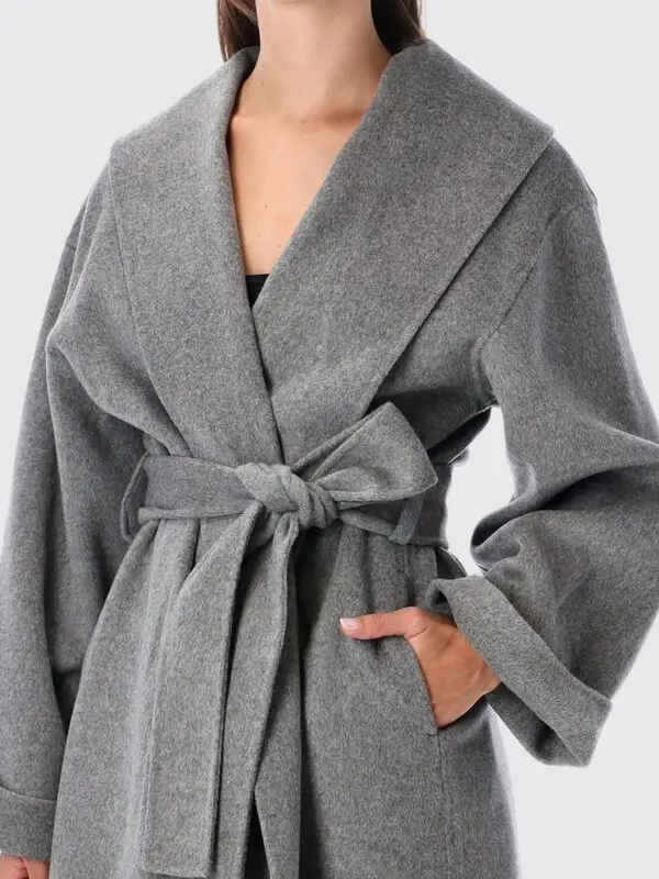 BY MALENE BIRGER Long Wool Wrap Coat With Shawl Collar