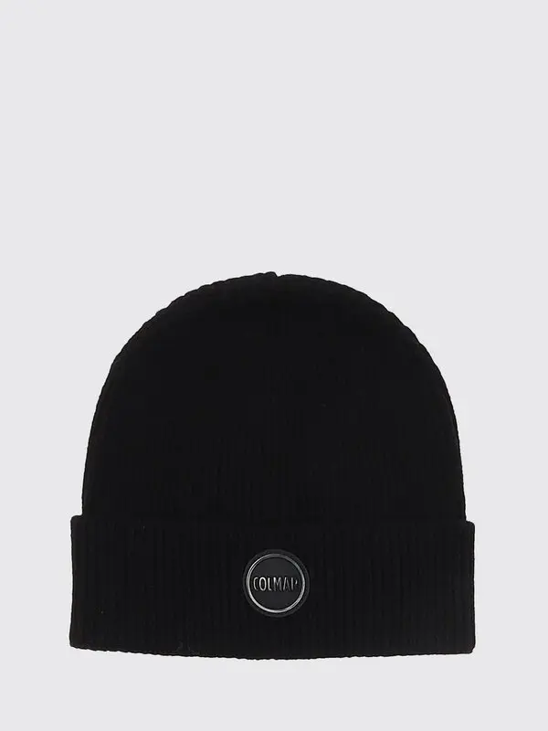 COLMAR 100% Virgin Wool Beanie With Cuff And Logo Patch - Black