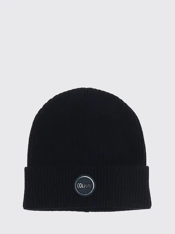 COLMAR 100% Virgin Wool Beanie With Cuff And Logo Patch - Navy