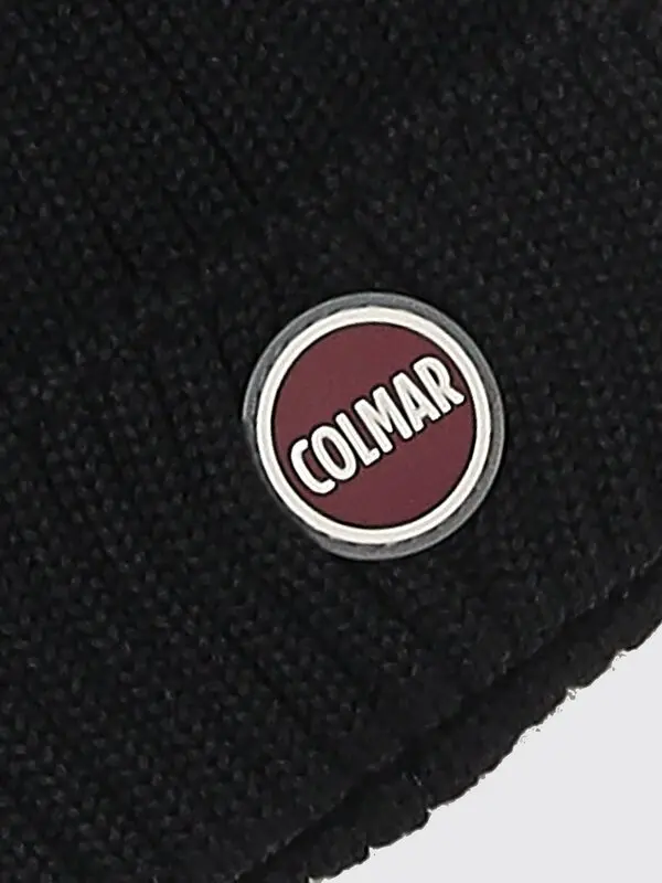 COLMAR Virgin Wool Blend Beanie With Cuff And Logo Patch - Black