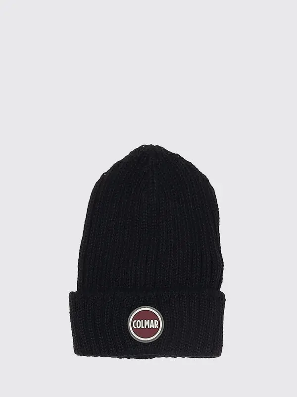 COLMAR Virgin Wool Blend Beanie With Cuff And Logo Patch - Navy