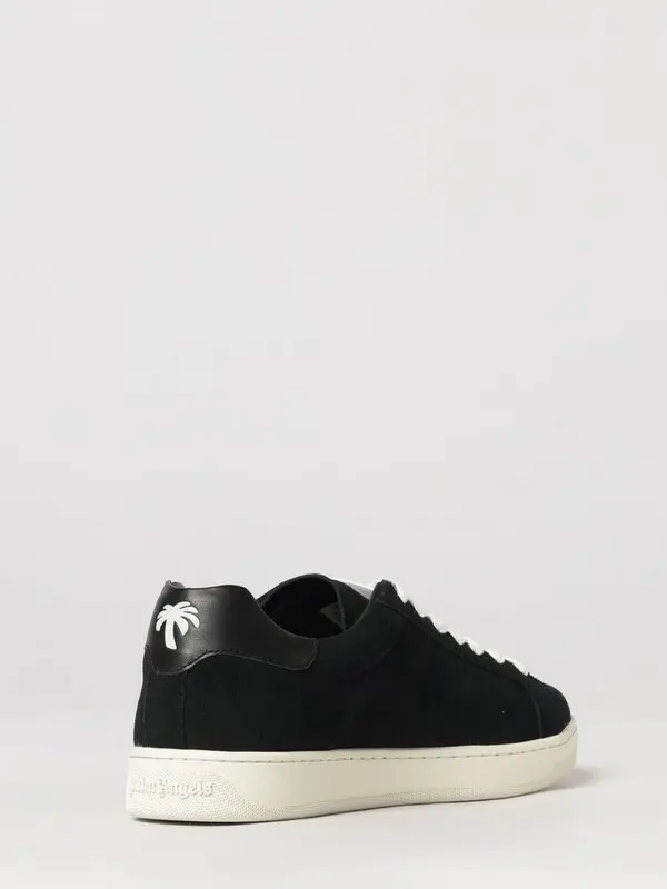 Palm Angels Low-top Leather And Suede Sneakers With Printed Logo
