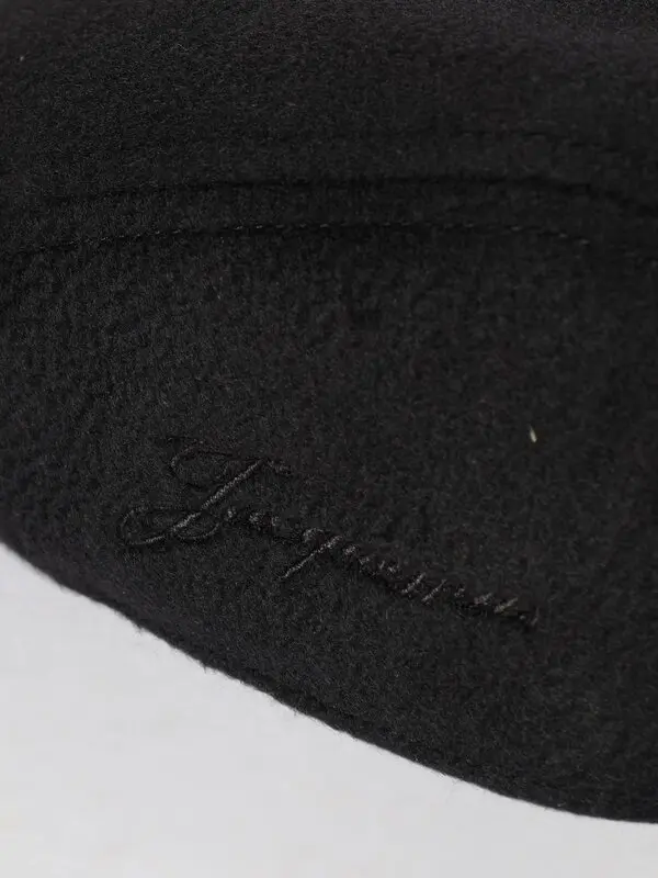 Jacquemus Pure Virgin Wool Beret With Tone-on-tone Embroidered Logo