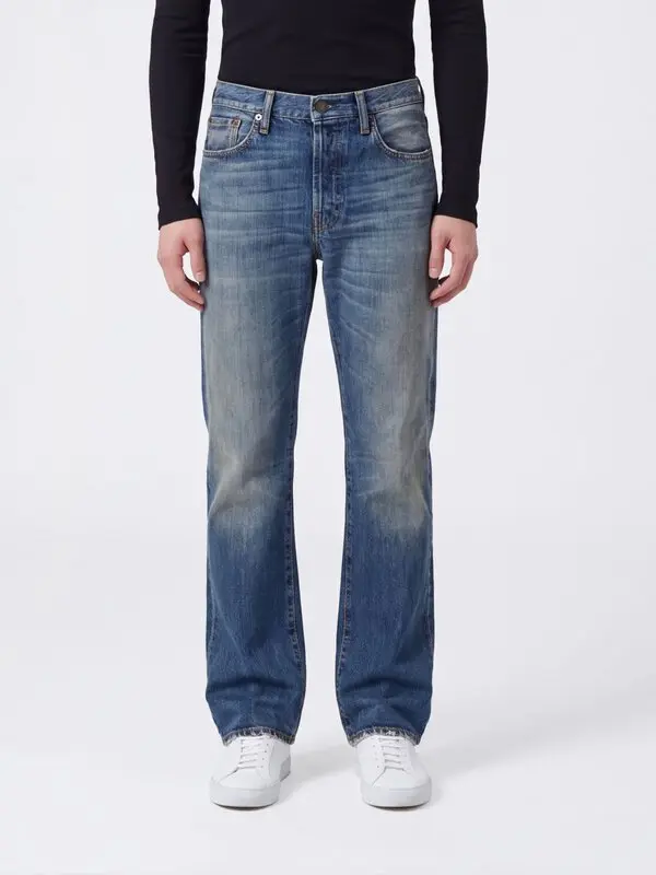 Acne Studios Mid-rise Straight Fit Jeans In Organic Cotton Denim - Navy