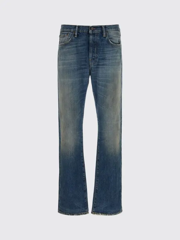 Acne Studios Mid-rise Straight Fit Jeans In Organic Cotton Denim