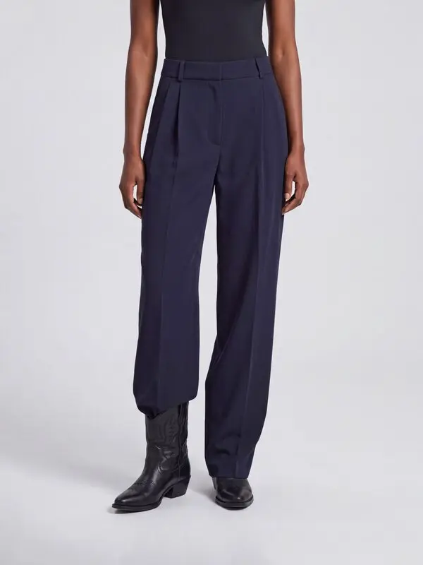 TOTEME Sartorial Straight-leg Trousers In Viscose Blend With Pleats
