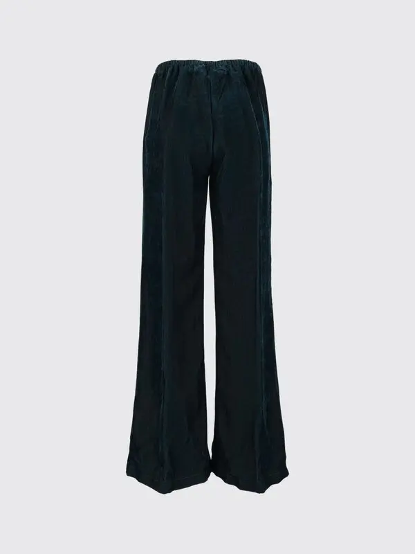 FORTE_FORTE High-waisted Wide-leg Palazzo Trousers In Ribbed Velvet - Green