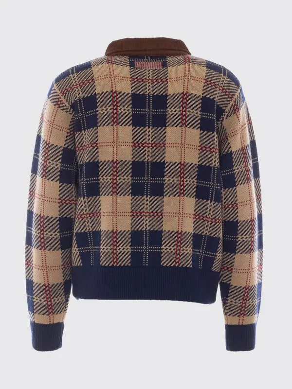 Guest In Residence Tartan Wool And Cashmere Cardigan With Velvet Collar