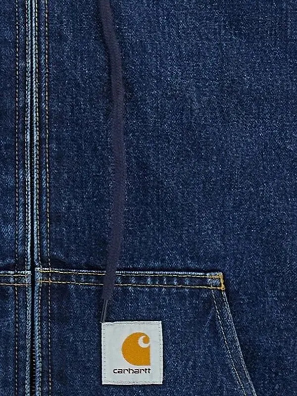 Carhartt Work In Progress Hooded Technical Fabric Windbreaker Jacket With Kangaroo Pocket