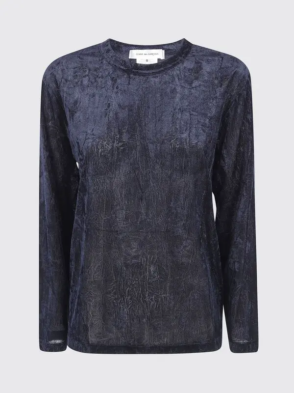 Comme Des Garçons Long-sleeved Velvet Crewneck T-shirt