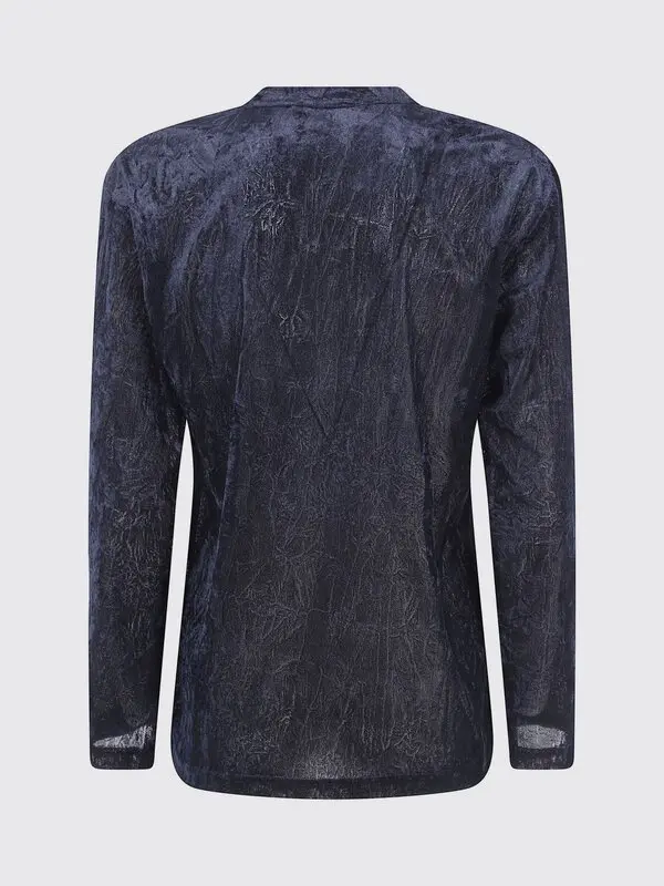 Comme Des Garçons Long-sleeved Velvet Crewneck T-shirt