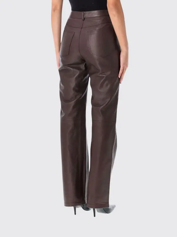 ROTATE BY BIRGER CHRISTENSEN High-waisted Wide-leg Trousers In Lambskin Leather