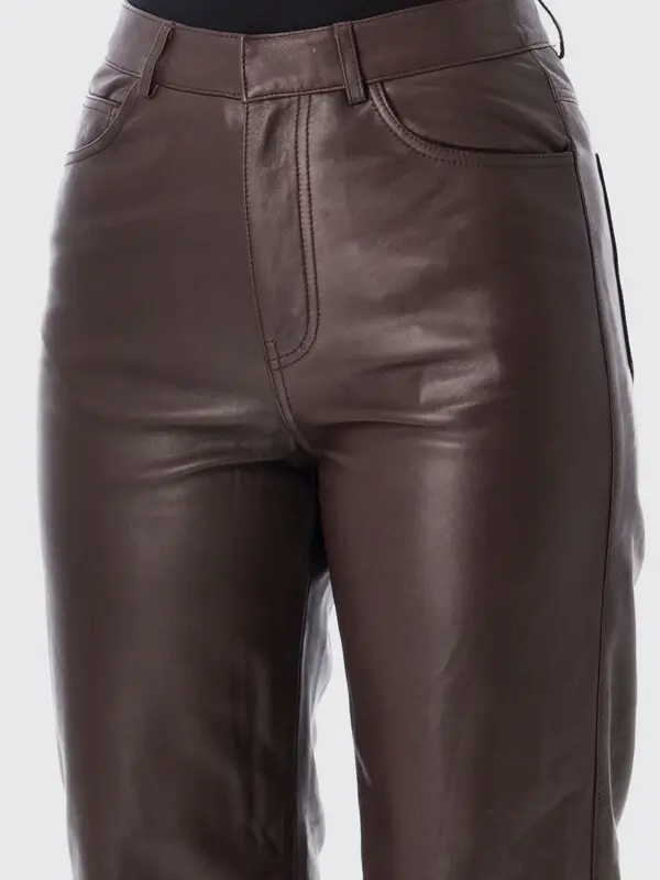 ROTATE BY BIRGER CHRISTENSEN High-waisted Wide-leg Trousers In Lambskin Leather
