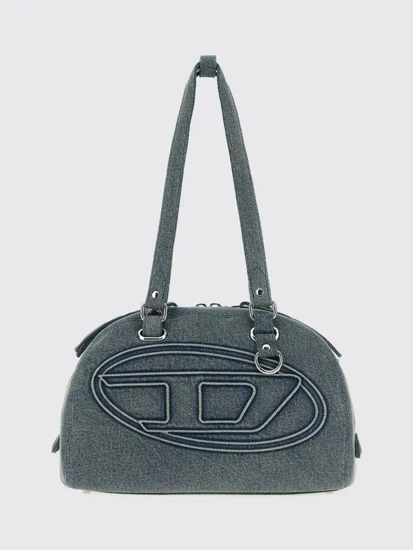 DIESEL® 1dr Dome Monogram Denim Shoulder Bag With Oval D Logo - Blue