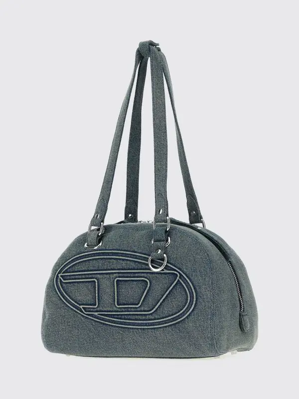 DIESEL® 1dr Dome Monogram Denim Shoulder Bag With Oval D Logo - Blue