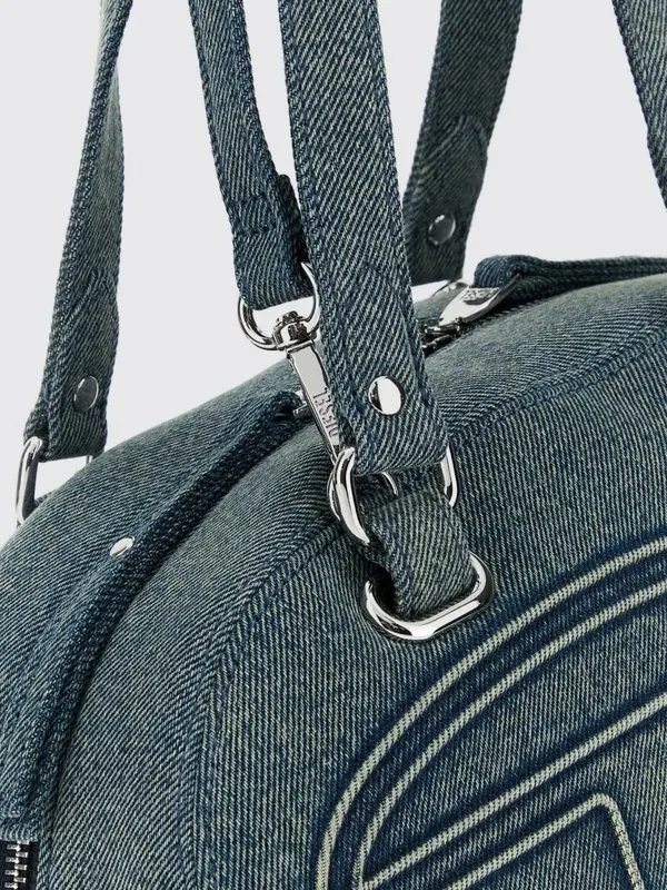 DIESEL® 1dr Dome Monogram Denim Shoulder Bag With Oval D Logo - Blue