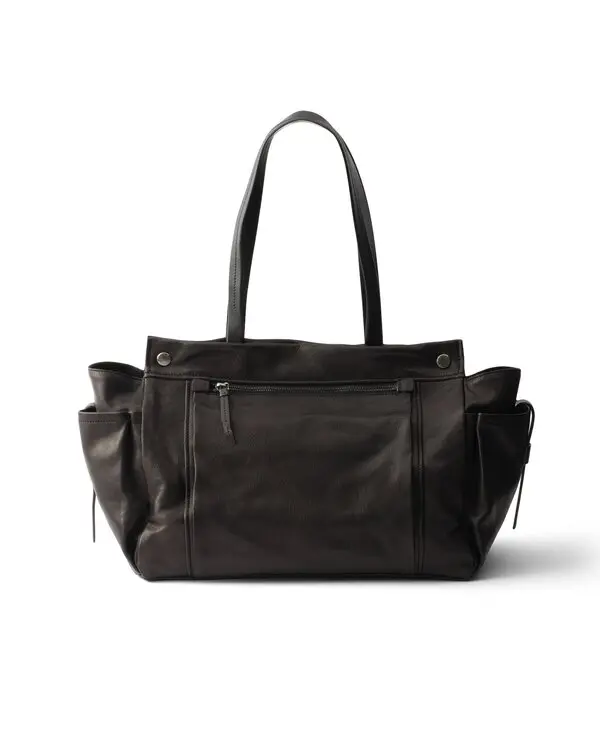 Prada Route Leather Tote Bag