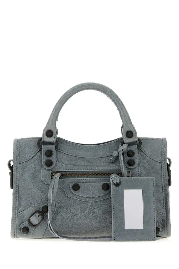 Balenciaga Powder Leather Mini Le City Handbag - Blue