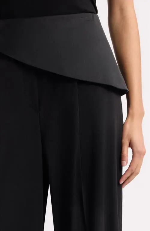 BOSS Henita Asymmetrical Waist Wide Leg Pants