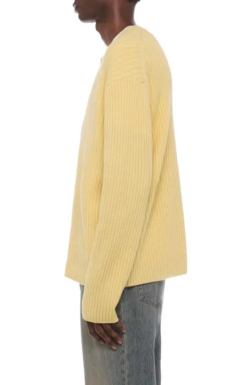 Helmut Lang Ribbed Wool Cardigan - Sunlight