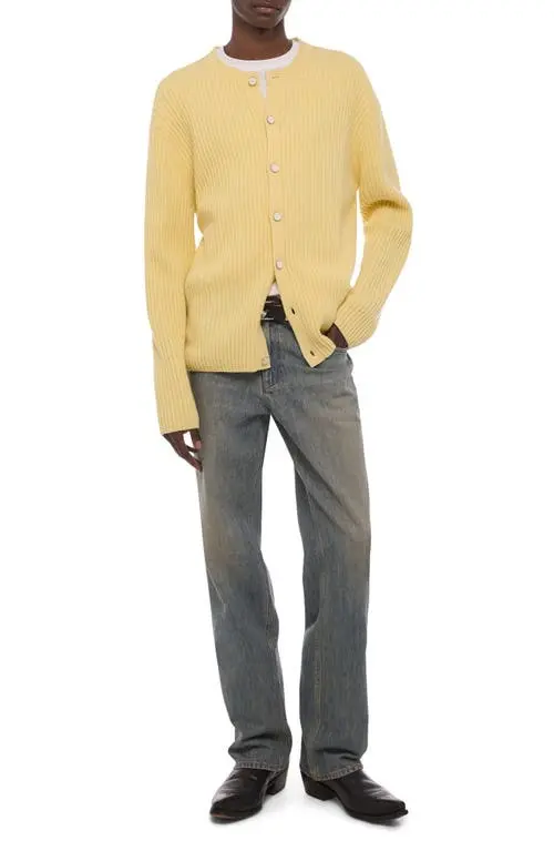 Helmut Lang Ribbed Wool Cardigan - Sunlight