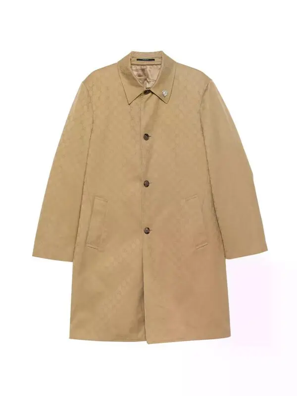 Gucci Gg Cotton Gabardine Coat - Neutrals
