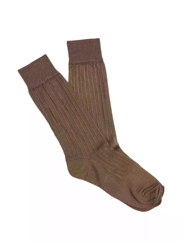 Marni Chain-stitch Silk-blend Socks - Brown