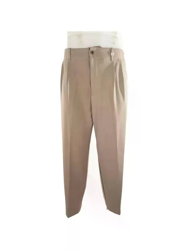 MYTHS Pleated Tapered Trousers - Neutrals